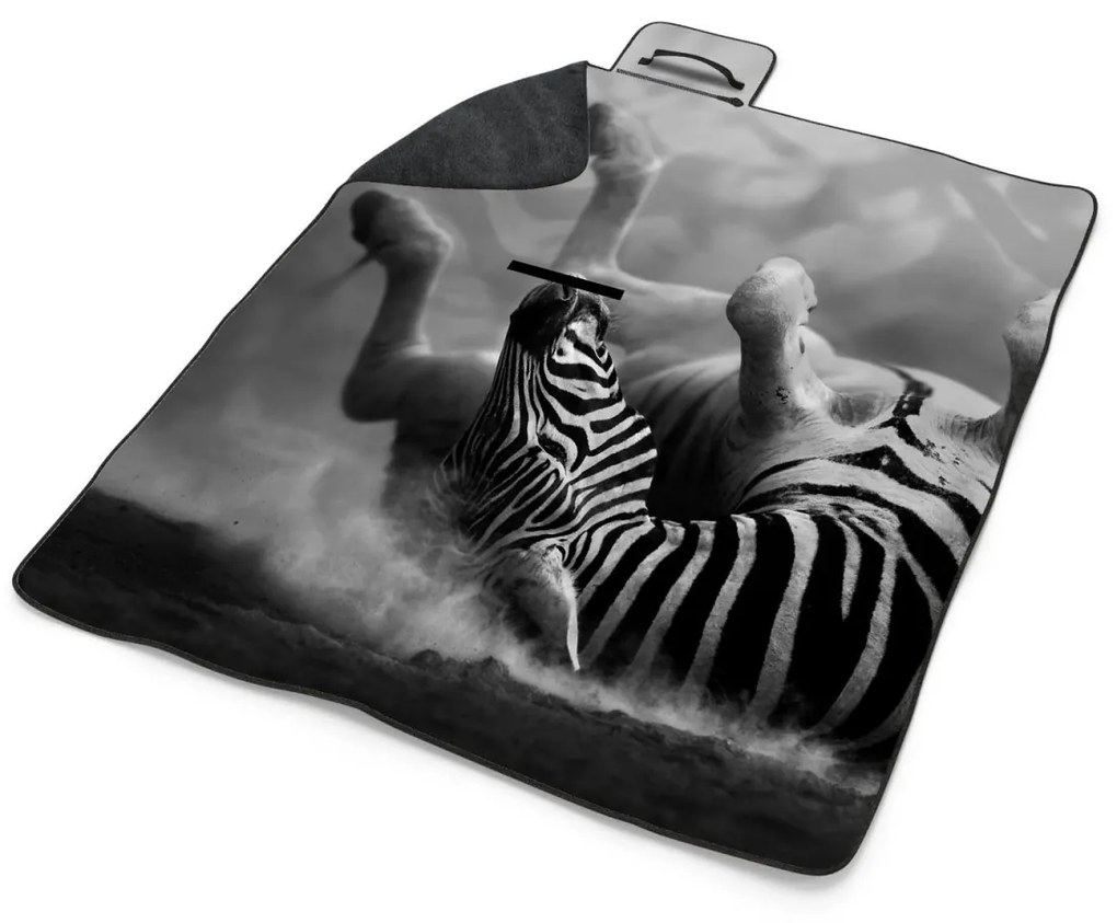 Sablio Plážová deka Válející se zebra: 200x140 cm
