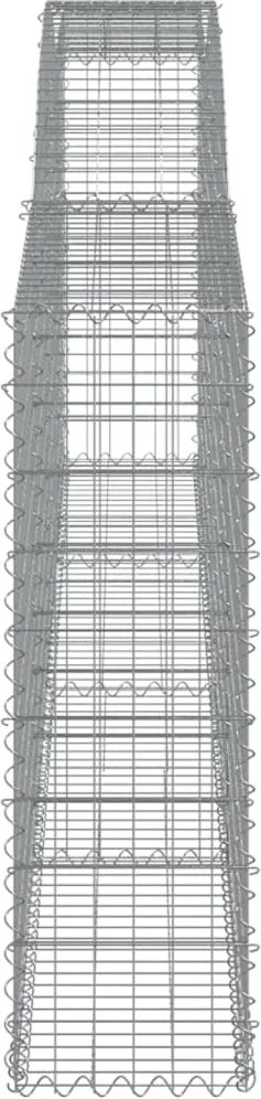 Klenuté gabionové koše 6 ks 400x30x100/120cm pozinkované železo 3146870