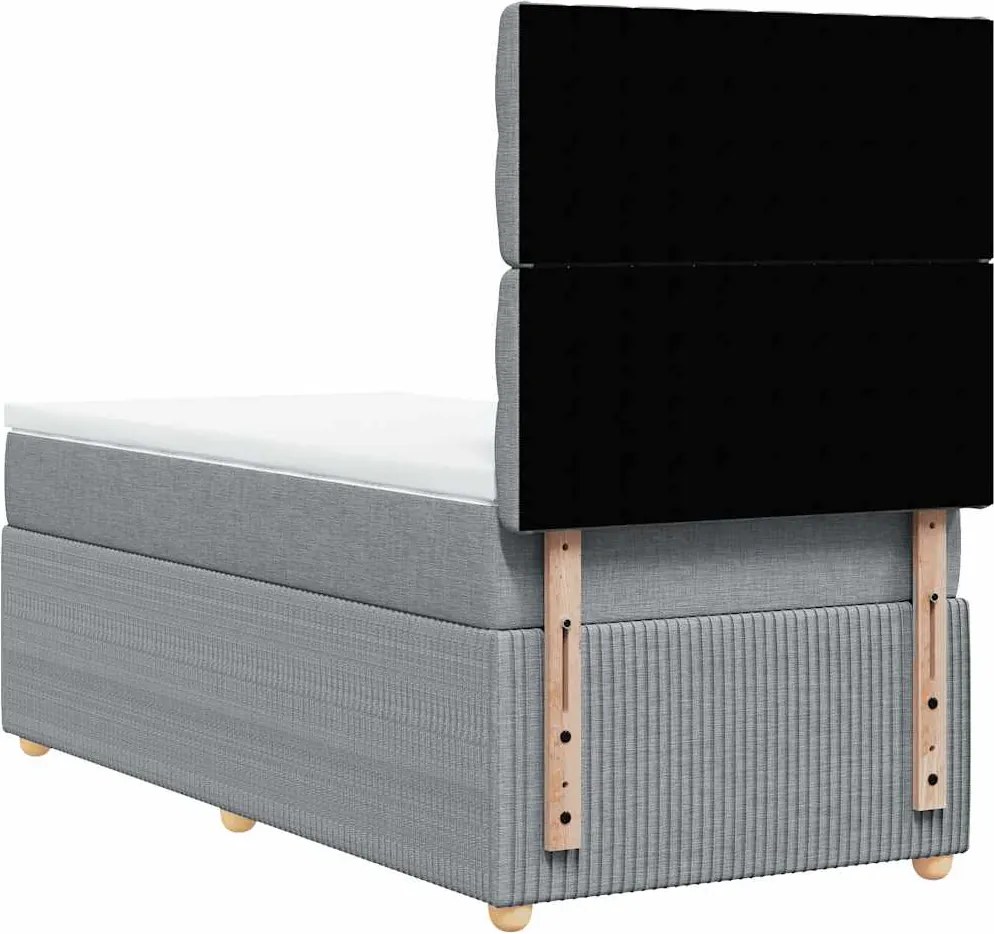 Box spring postel s matrací světle šedý 100 x 200 cm textil 3291974
