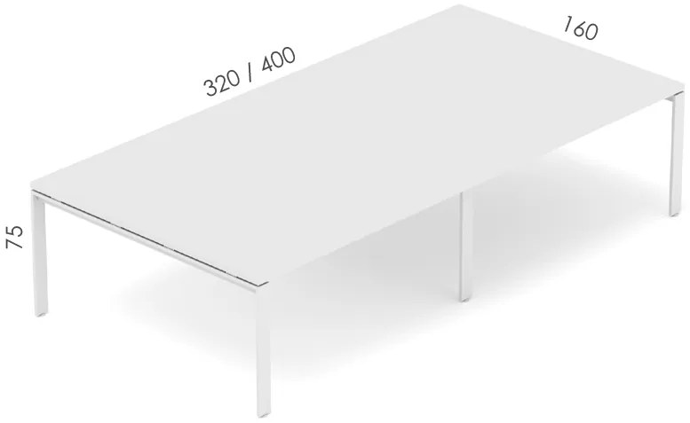 NABYTEK-DESIGNOVY.CZ - DESK32U - Konferenční stůl EPIC (více os.), 320/400cm, ocelová podnož U, (více modulový), dub/černá