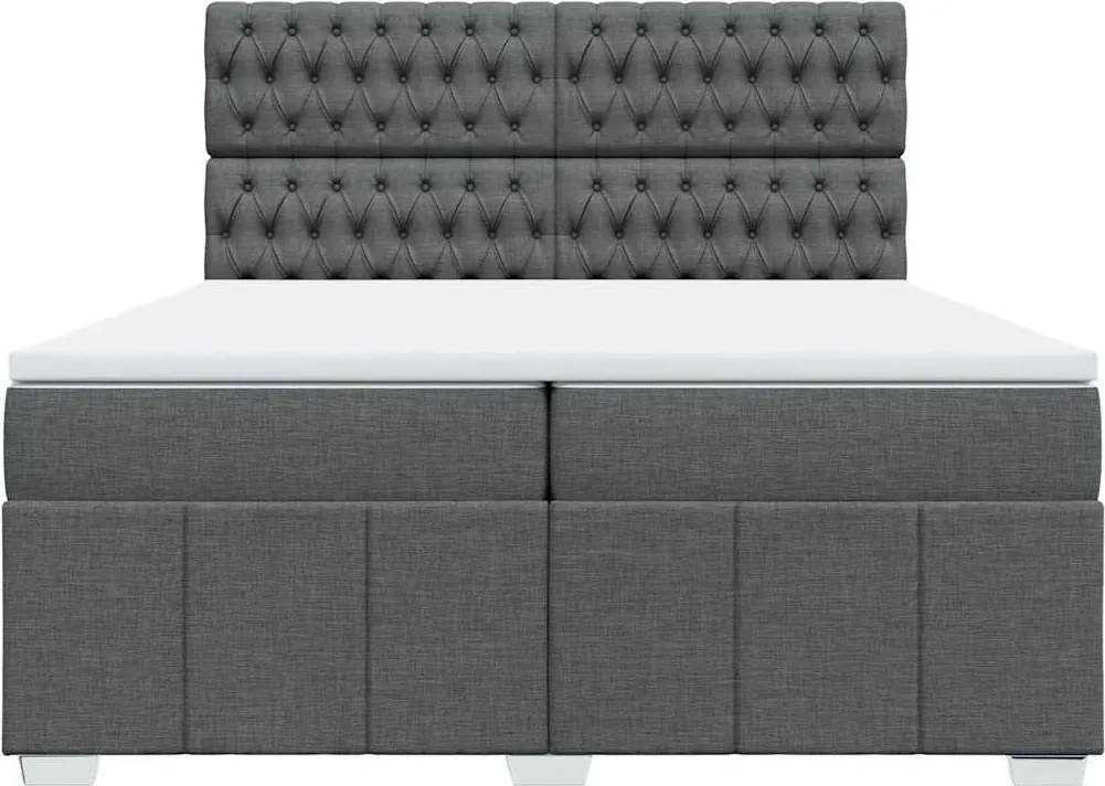 Box spring postel s matrací tmavě šedá 200x200 cm textil 3294083