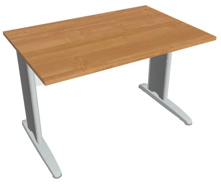 Stůl pracovní rovný 120 cm - Hobis Cross CS 1200 Dekor stolové desky: olše, Dekor lamino podnože: bílá, Barva nohou: Stříbrná
