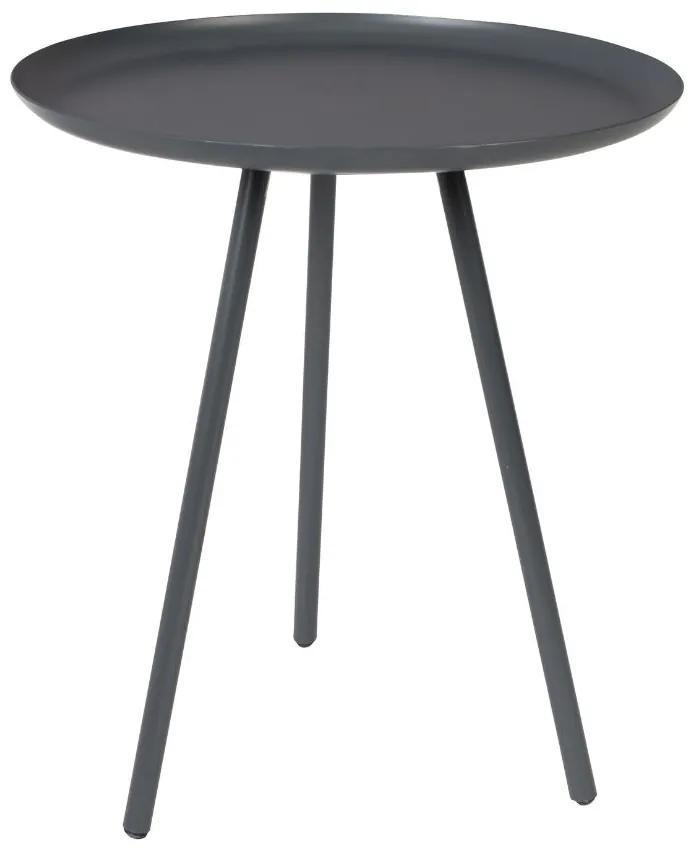 OnaDnes -20% White Label Tmavě šedý kovový odkládací stolek WLL FROST 39 cm