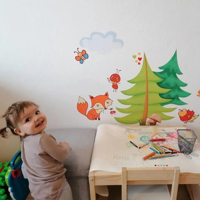 INSPIO Dětské samolepky na zeď - Zvířátka v lese