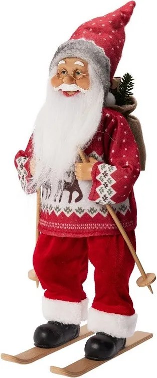 Santa Claus ve skandinávském svetru na lyžích 45 cm