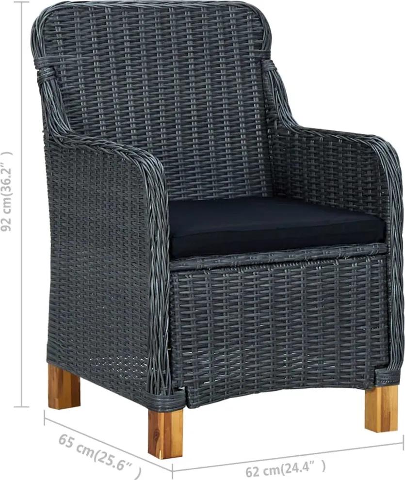 vidaXL Zahradní židle s poduškami 2 ks polyratan světle šedé [313315] Barva: světle šedá