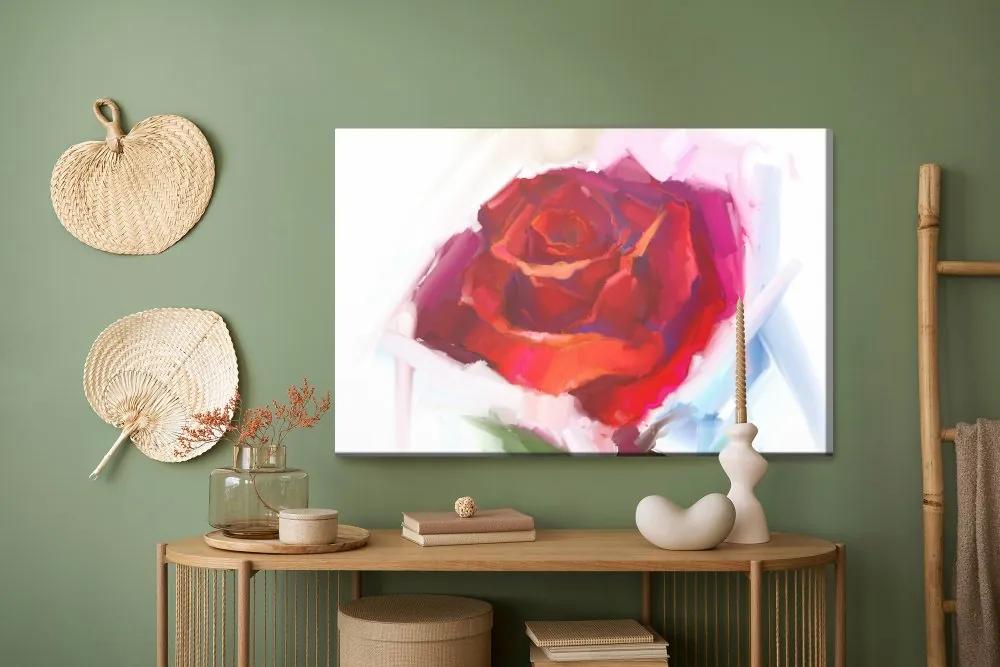 Obraz Růže Jako Malovaná Nedostatek Nedostatek Plátno Canvas 100x70