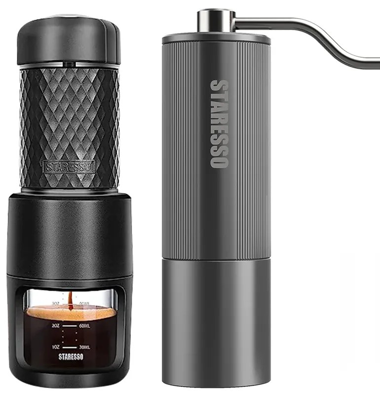 Cestovní sada Staresso Classic a ruční mlýnek Staresso Discovery D-6 Plus