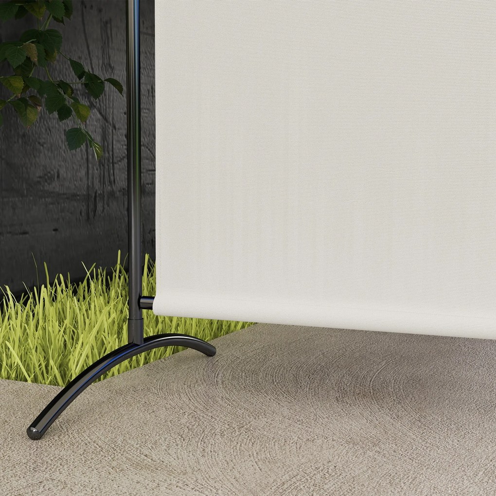 Outsunny jednopanelová venkovní přepážka pro soukromí, voděodpudivý panel s UV30+, stabilní základna, béžová (180 × 50 × 180 cm)