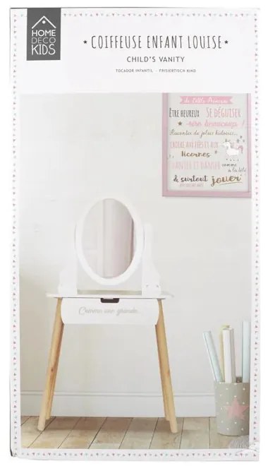 Dětský kosmetický stolek LOUISE, 55x109x30, bílá
