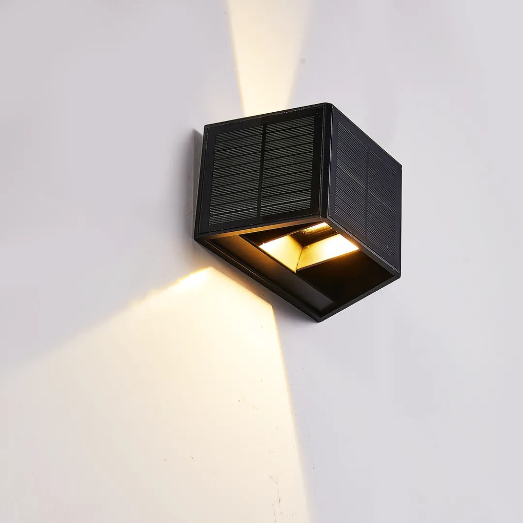 Exteriérové ​​solární nástěnné LED svítidlo Wings1, 1x LED 2w, černá