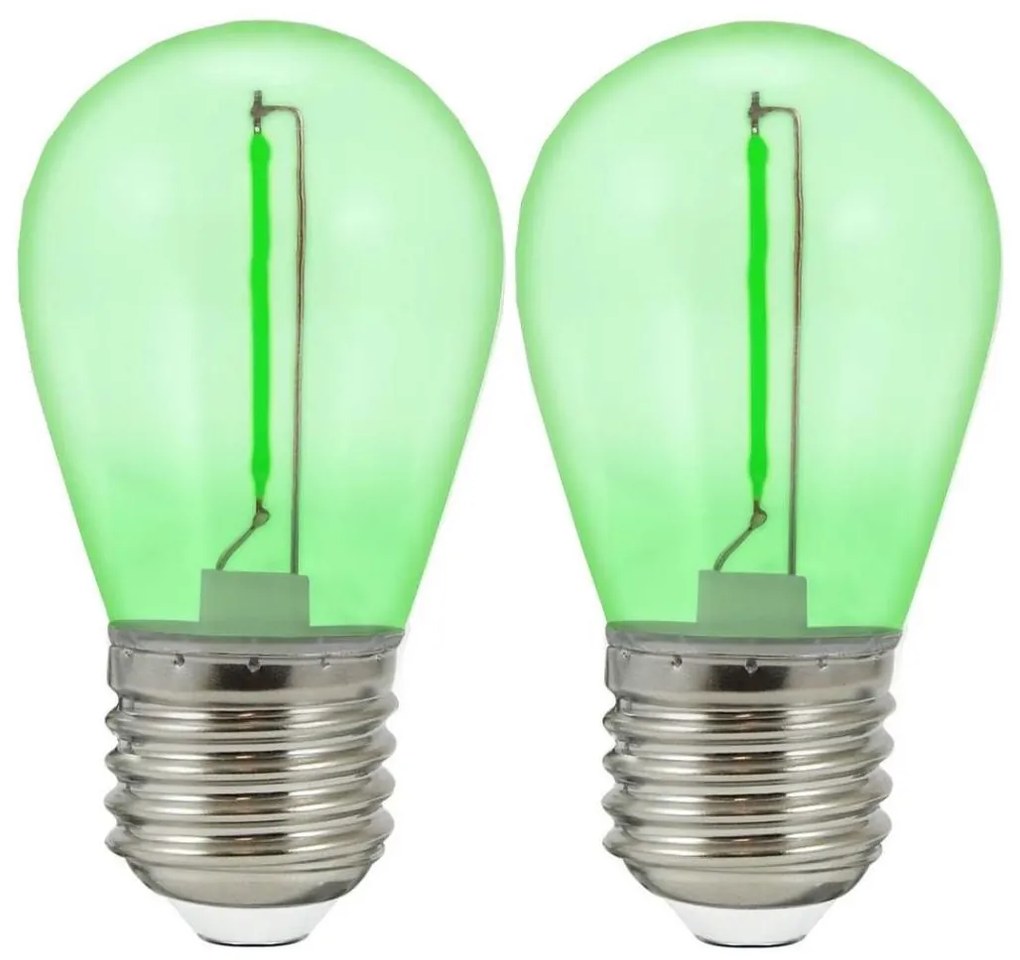 Polux | SADA 2x LED Žárovka PARTY E27/0,3W/36V zelená | SA1802