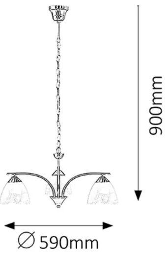 Rabalux 7203 - Lustr na řetězu TRISTAN 3xE14/40W/230V