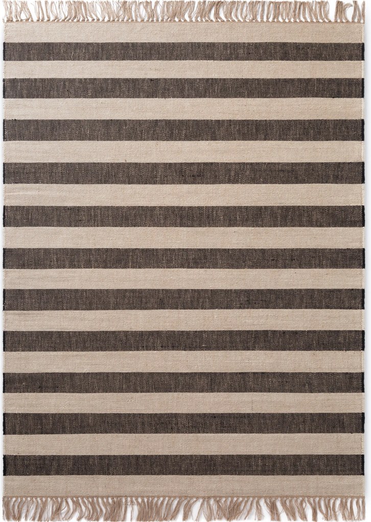 Hanse Home, Kusový koberec Handloom 106334 Playa White Black, 160x230, černobílá, chodba / předsíň