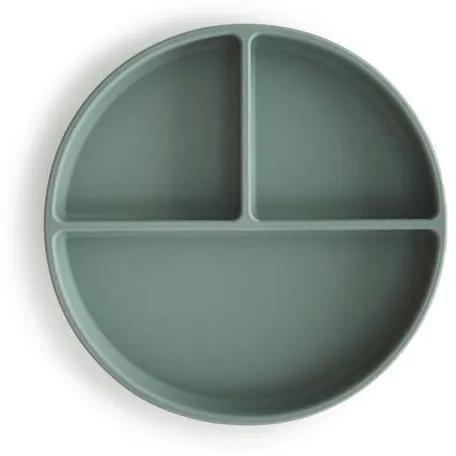 Silikonové talíře s přísavkou Mushie - Cambridge Blue - Modrozelená