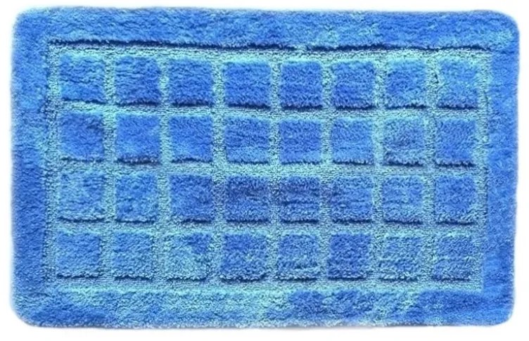 Koupelnová předložka kostka modrá 50x80 cm TiaHome
