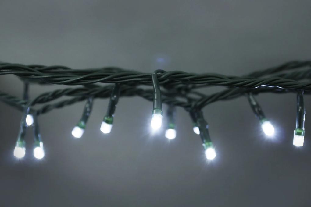 Vnitřní vánoční LED řetěz, studená bílá, 3,5m 35 LED, napájení na baterie