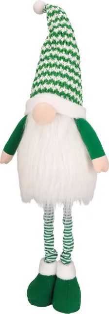 Vánoční dekorace skřítek bílá / zelená 108 cm