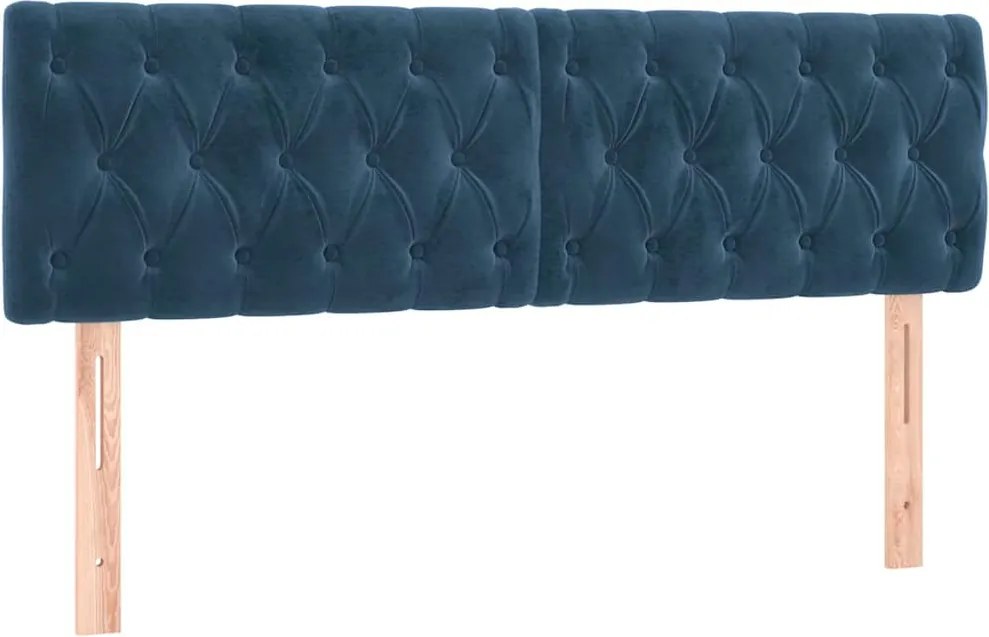 Box spring postel s matrací tmavě modrá 140x190 cm samet 3127671