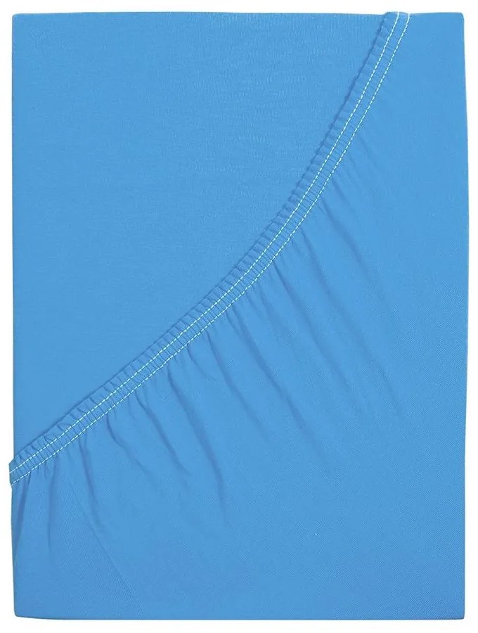 B.E.S. - Petrovice, s.r.o. Jersey prostěradlo s elastanem Lycra - Nebeská modrá 160 x 200
