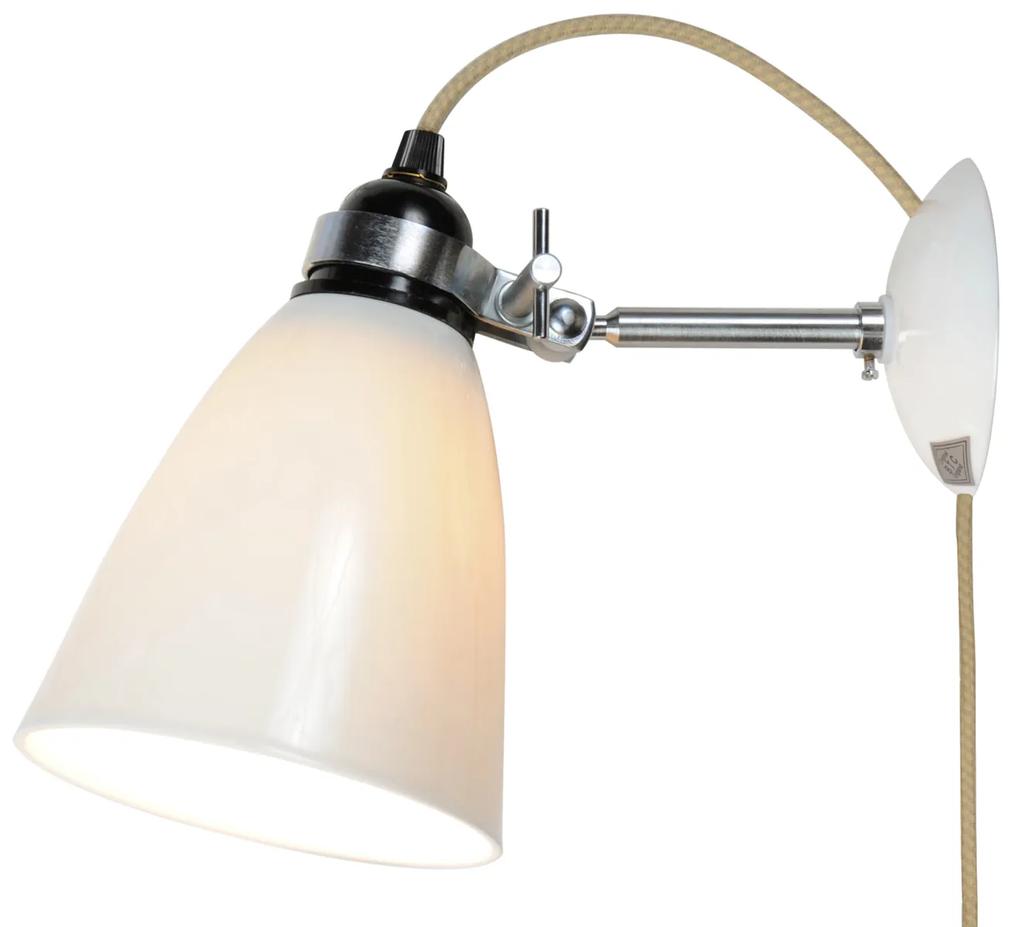 Nástěnné světlo Original BTC Hector Dome Plug, Switch & Cable (Ø12cm) bílá Nástěnná světla porcelán IP20 FW343N