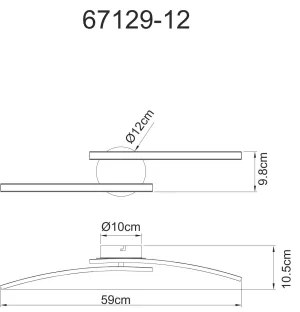 Globo 67129-12 - LED Přisazený lustr TANSY 2xLED/6W/230V