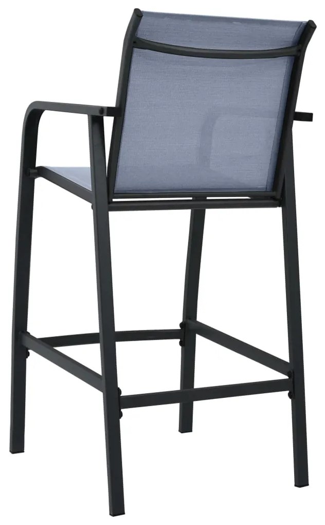 Zahradní barové židle 4 ks šedé textilen - Default Title