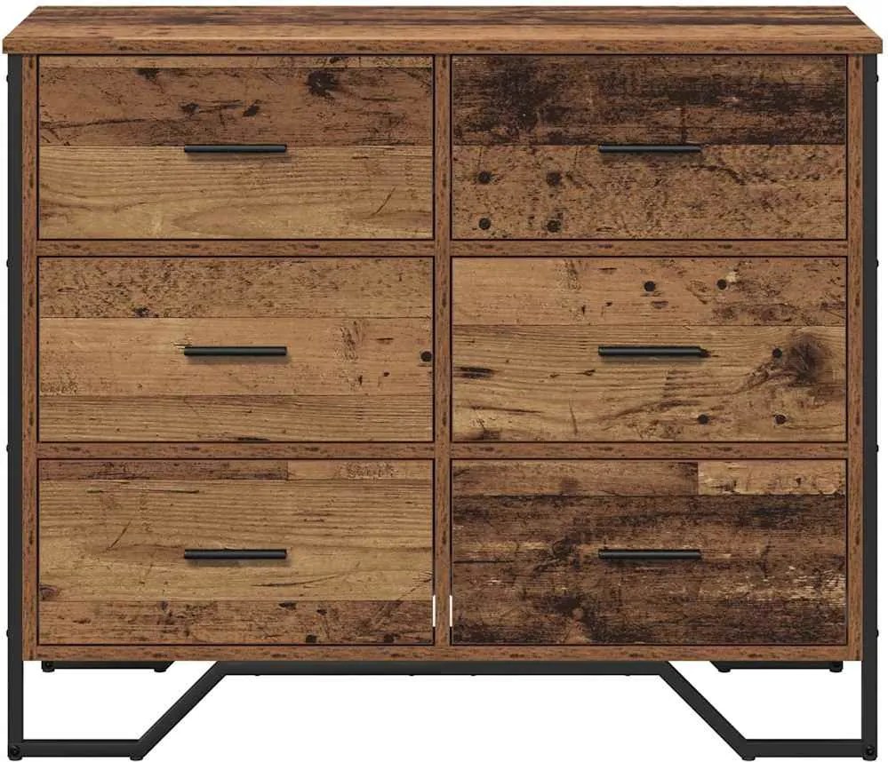 Příborník 6-Zásuvka Staré dřevo 91 x 35,5 x 74,5 cm 3365603