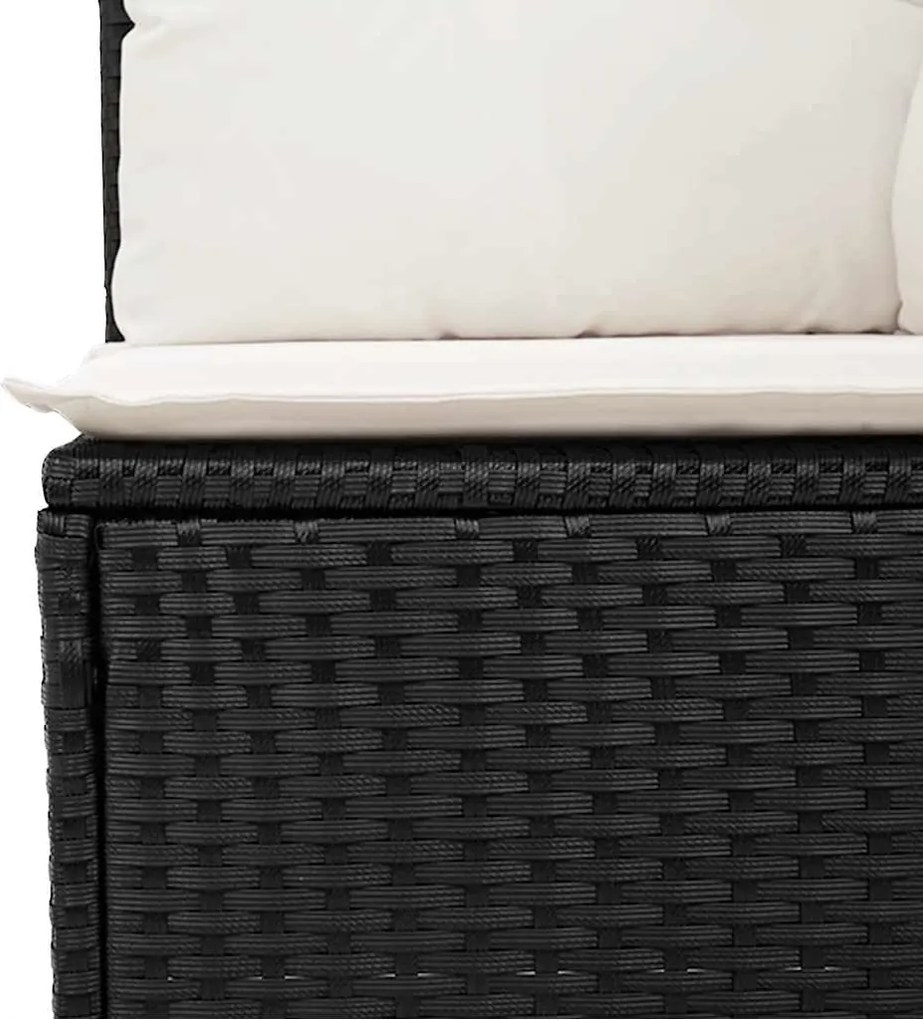 11dílná zahradní sedací souprava s poduškami černá polyratan 3224754