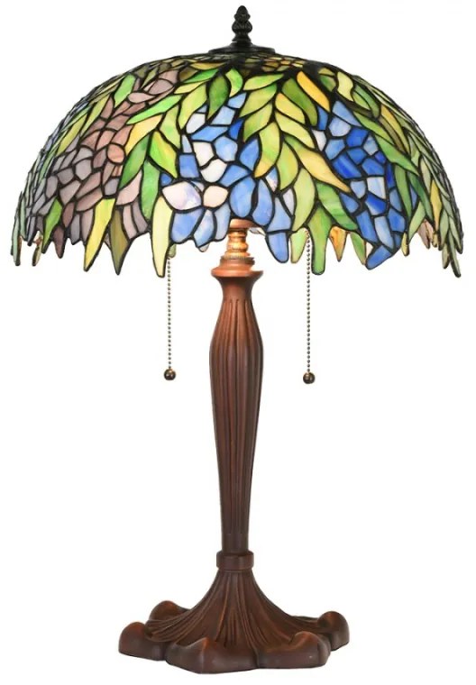 Stolní lampa Tiffany Anneliek zelená – 41x60 cm