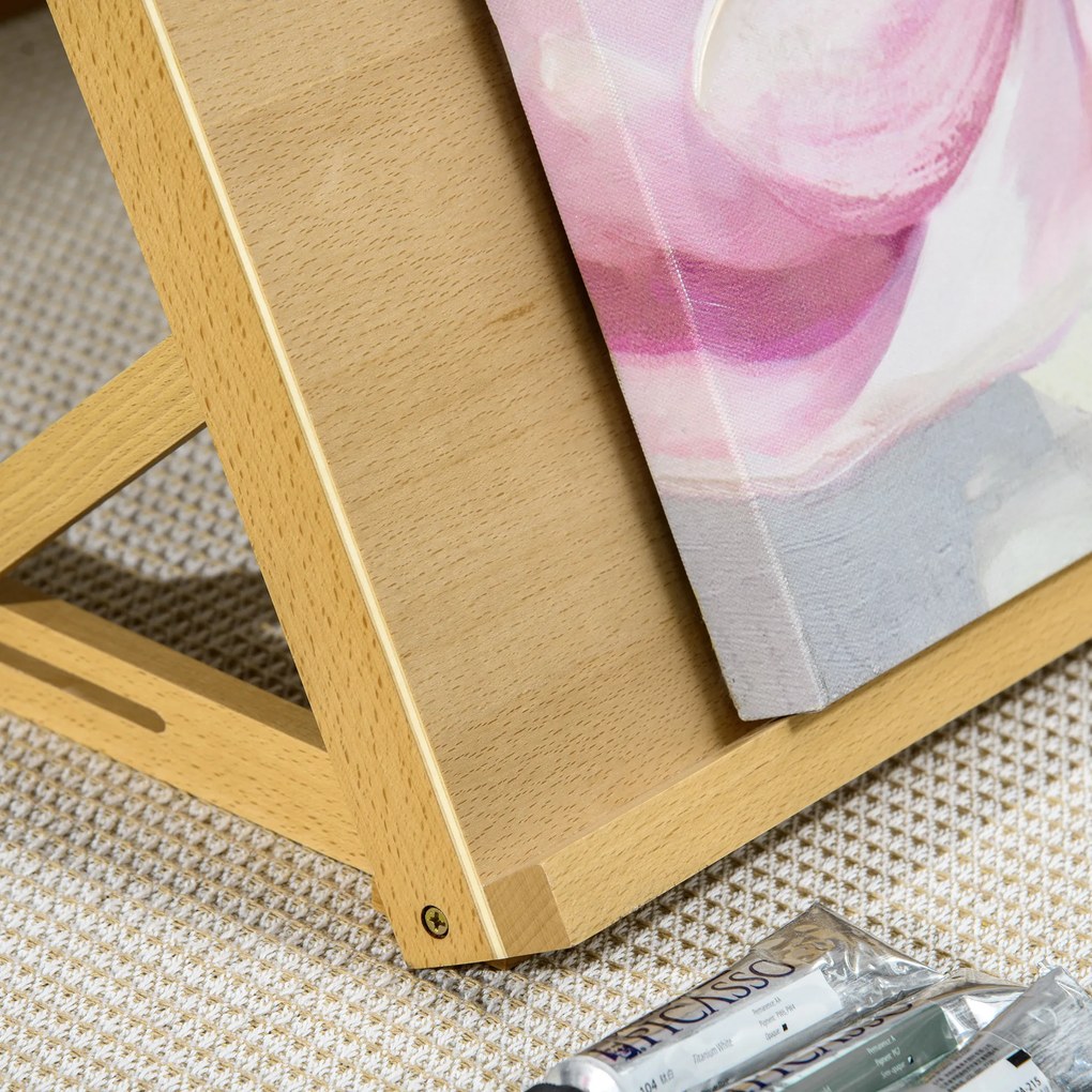 Vinsetto skládací stolní malířský stojan 75,8 × 51,4 × 51 cm — nastavitelný bukový stojan pro skici a vystavení