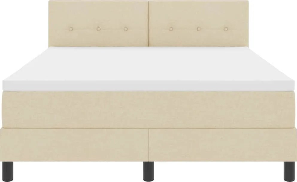 Postel s boxspringem s čelo Krémová 140 x 190 cm textil 3338690