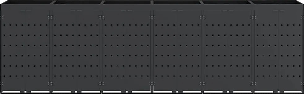 Úložný box na 6 popelnic Antracit 408 x 77,5 x 121,5 cm 3394747