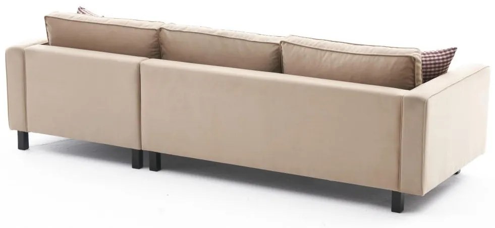 Hanah Home Sametová pohovka KALE krémová pravá 825BLC2724