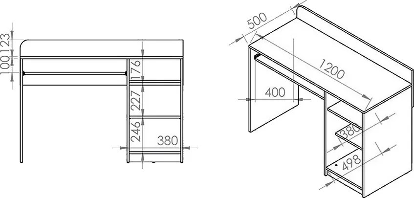 Casarredo - Komfort nábytek Dětský psací stůl VILLOSA šedá/bílá/růžová