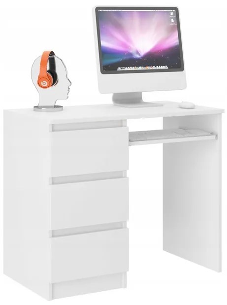 MBN Počítačový stůl MODERN N3 96 cm - Bílý Pravá / Levá: Šuplíky vpravo