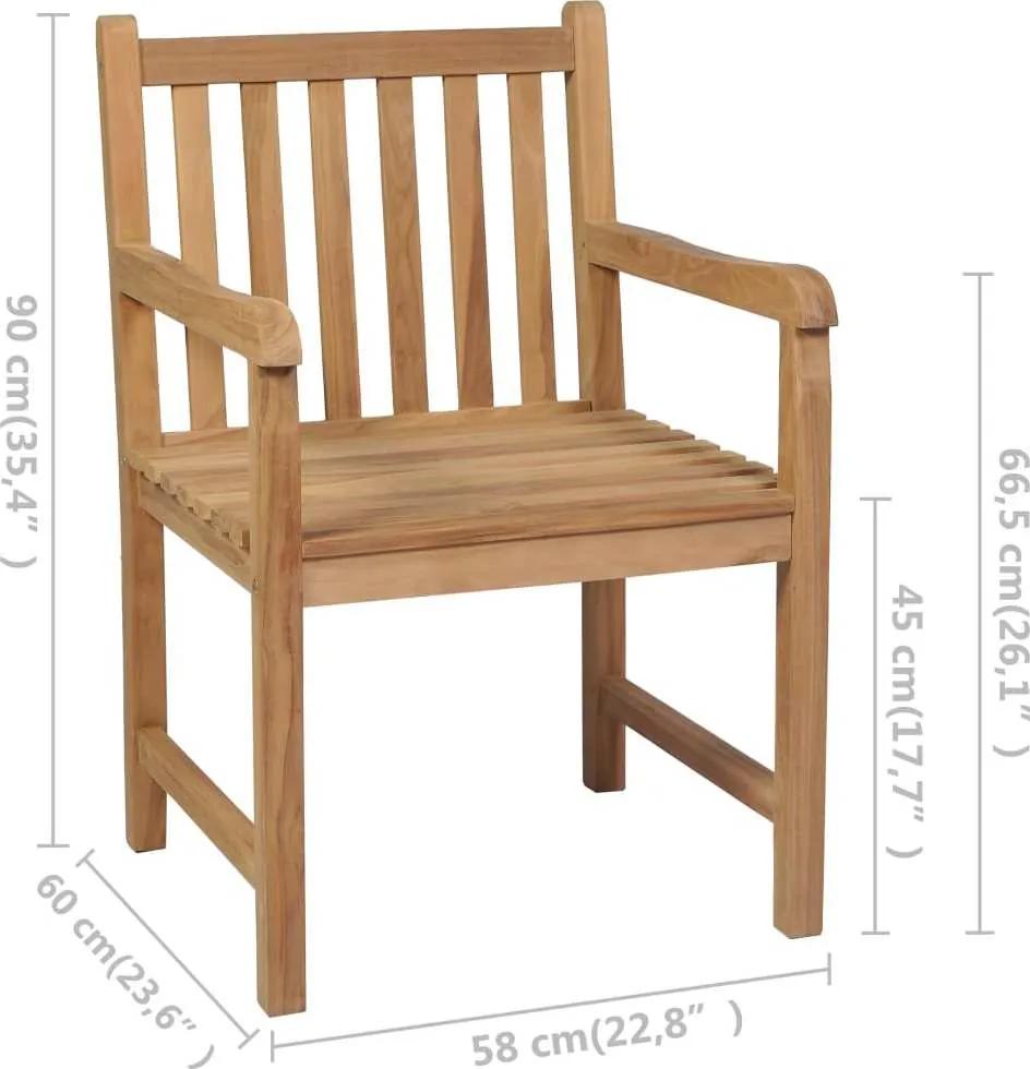 vidaXL Zahradní židle 2 ks podušky masivní teakové dřevo [3062731] Barva: krémová