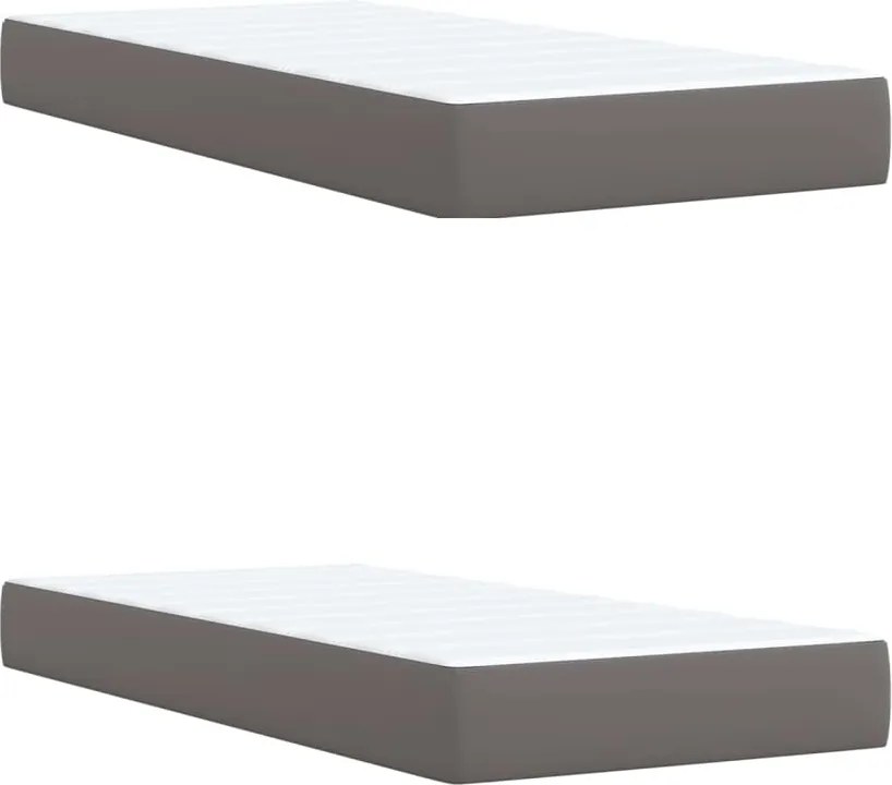 Box spring postel s matrací šedá 200x200 cm umělá kůže 3290738