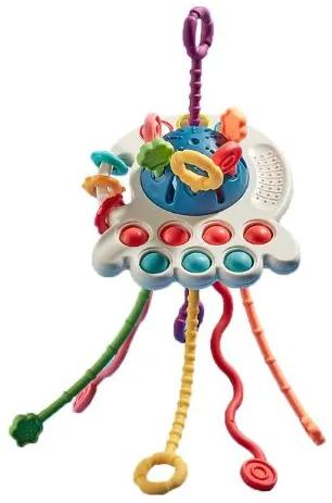 Montessori silikonové vzdělávací hračky 3v1 Varianta: tvar chobotnice, modrá