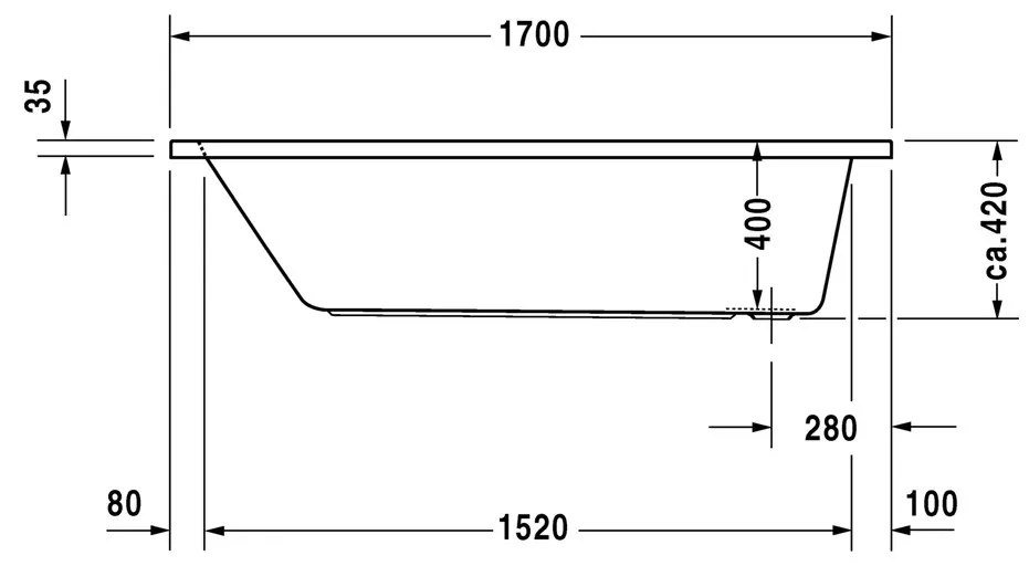 Duravit D-Code - vana 170x75 cm 700100000000000