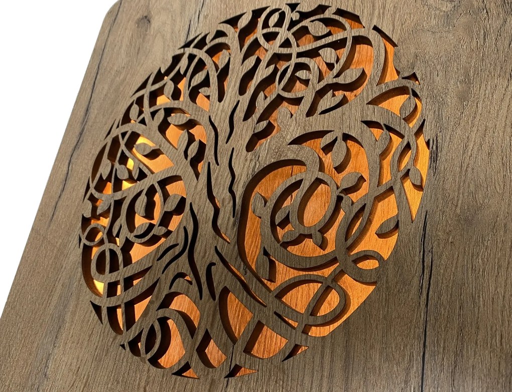 Li-Go "Strom života" lampa 31x31 cm provedení povrchu: ořech