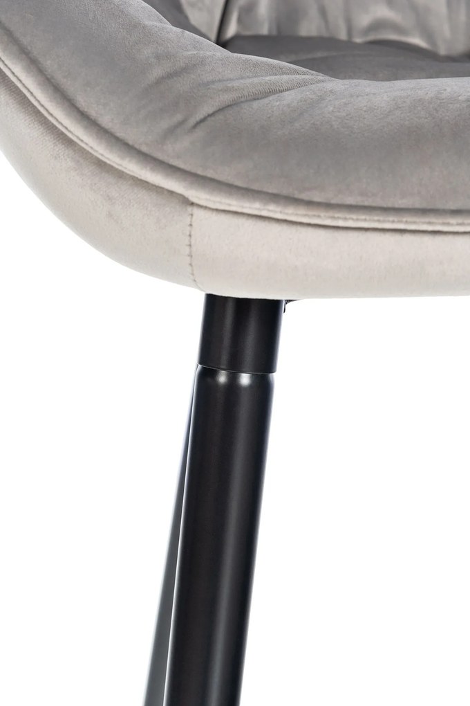 Sada 2 barových židlí Gibson samet – šedá