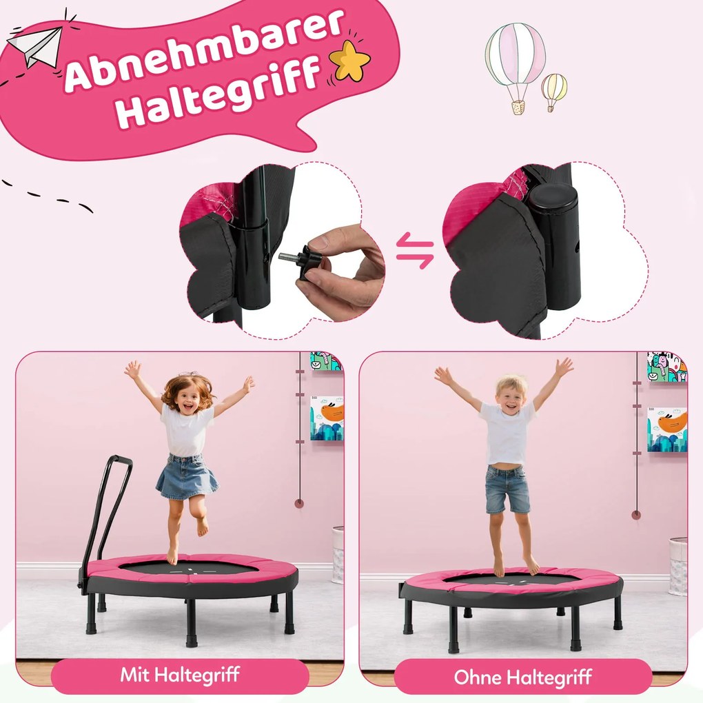 Costway Ø102 cm dětská trampolína fitness trampolína vnitřní s odnímatelnou