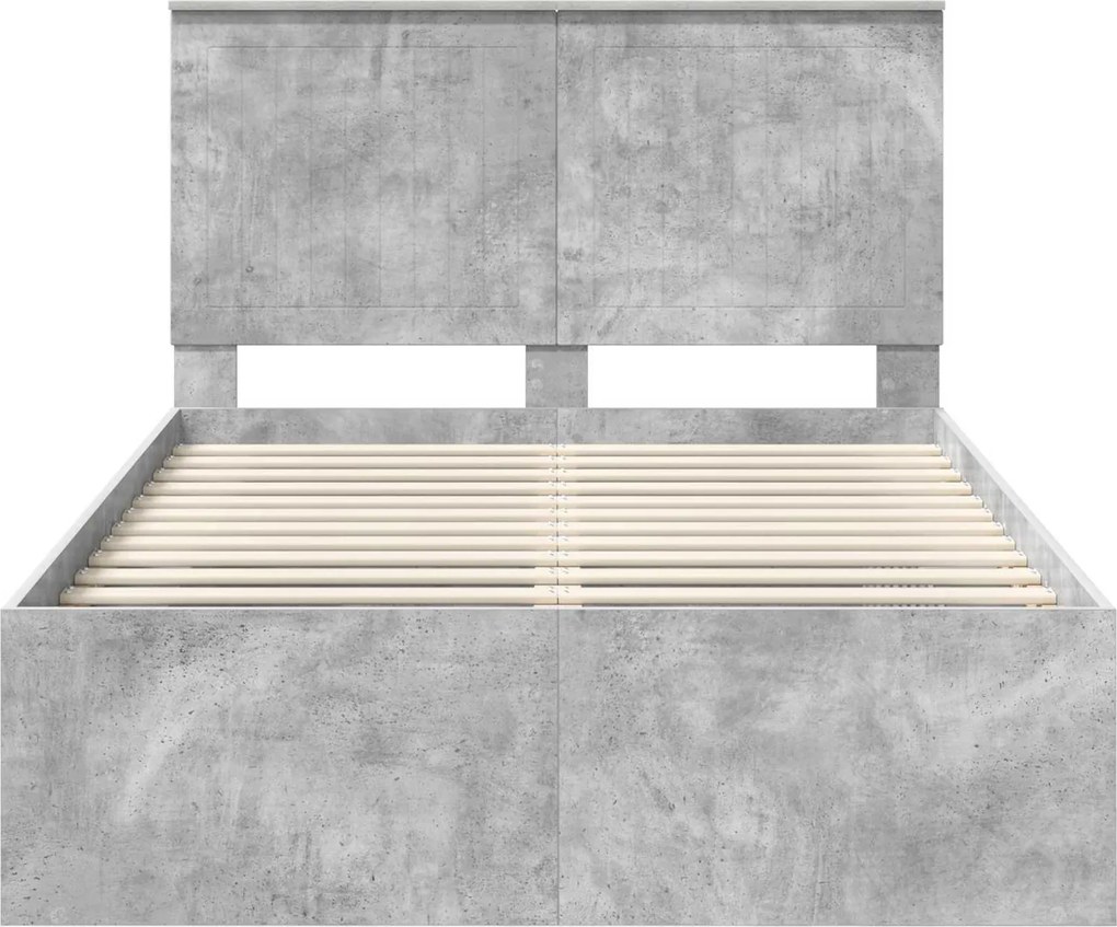 Rám postele s čelo Beton 120 x 190 cm Masivní borové dřevo 3411040
