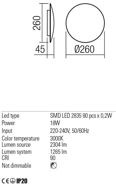 Redo Nástěnné LED svítidlo Umbra, ø26cm Barva: Bílá