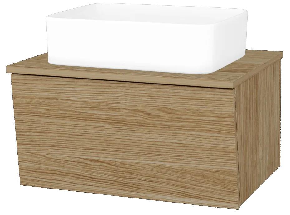 Dřevojas Koupelnová skříň INVENCE SZZ 65 (umyvadlo Joy) Varianta: L01 Bílá vysoký lesk / D01 Beton
