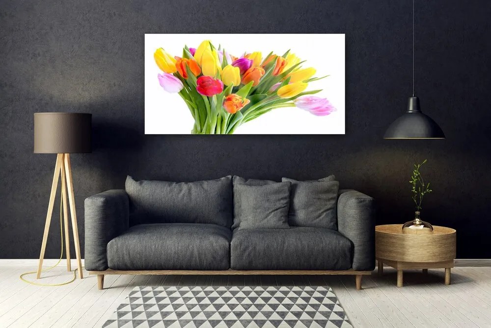 akrylový obraz Tulipány Květiny Rostlina 120x60 cm