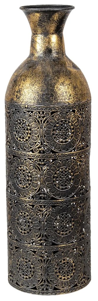Zlatá dekorační váza s patinou se vzorem Joslin - Ø 14*47 cm