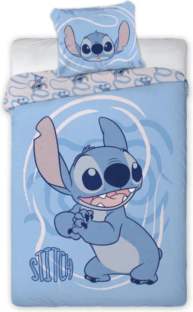 Povleceni Disney Lilo and Stitch modrý do postýlky 135x100cm+40x60cm Faro
