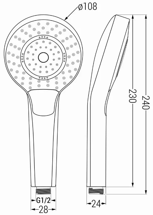 Mexen příslušenství - ruční sprchový set Oval R-05, 3-funkce, zlatá, 785056052-50